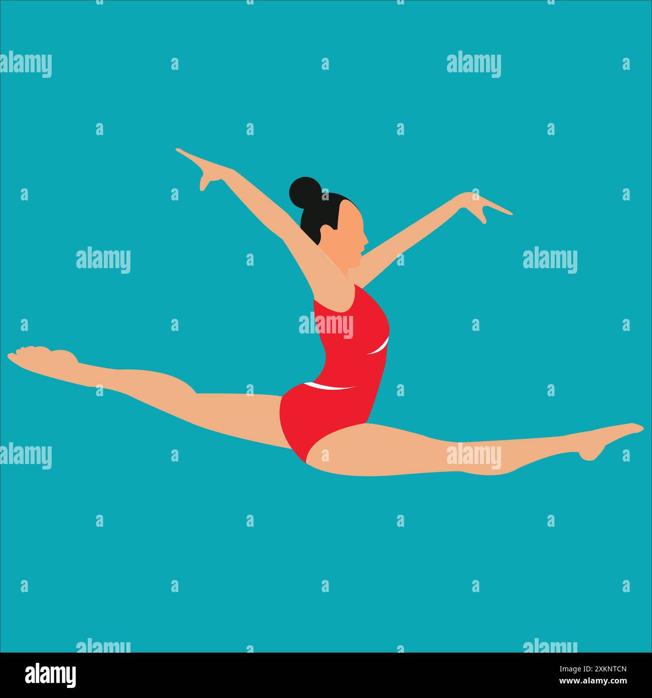 Vector illustration of gymnastics woman Stock Vector Image & Art - Alamy