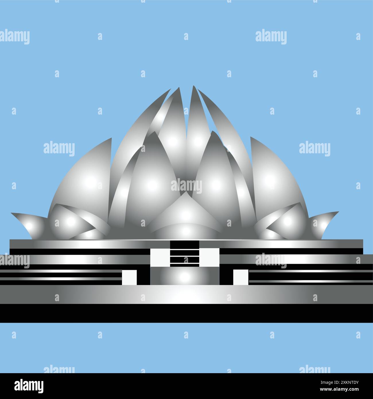 Vector illustration of lotus temple in delhi Stock Vector Image & Art ...
