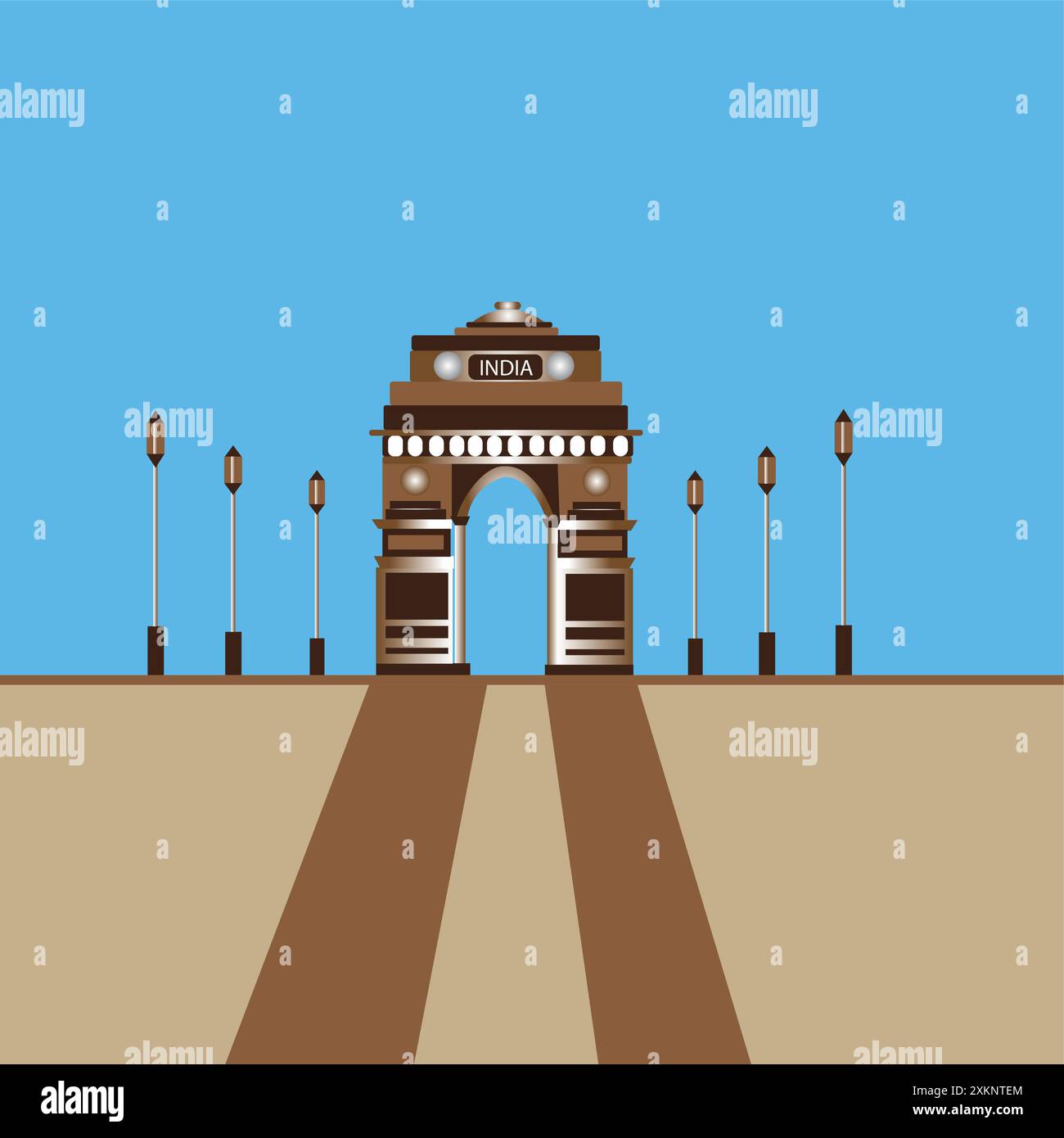 India gate delhi view Stock Vector Images - Alamy