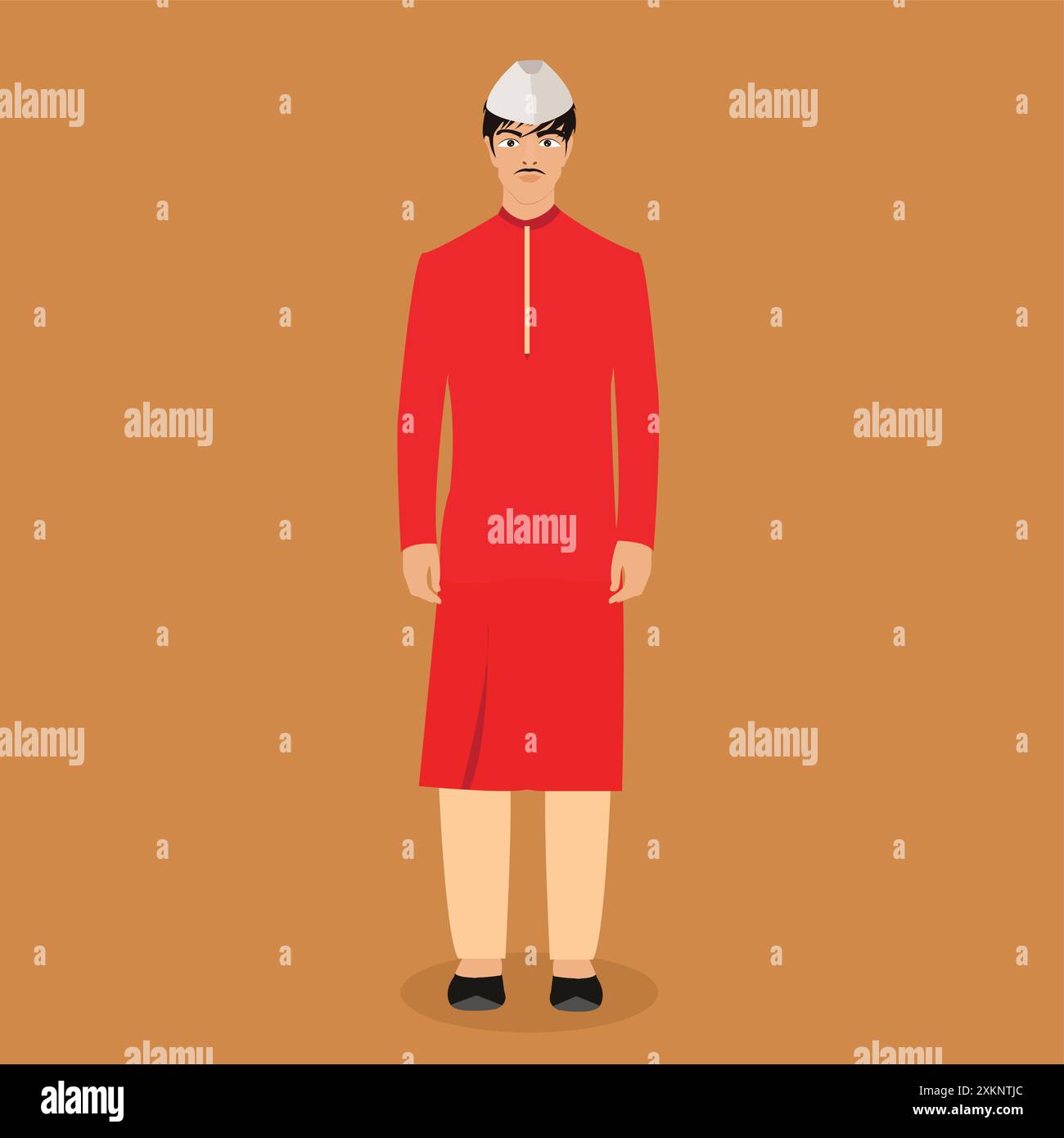 Vector illustration of marathi man wearing traditional clothes Stock ...