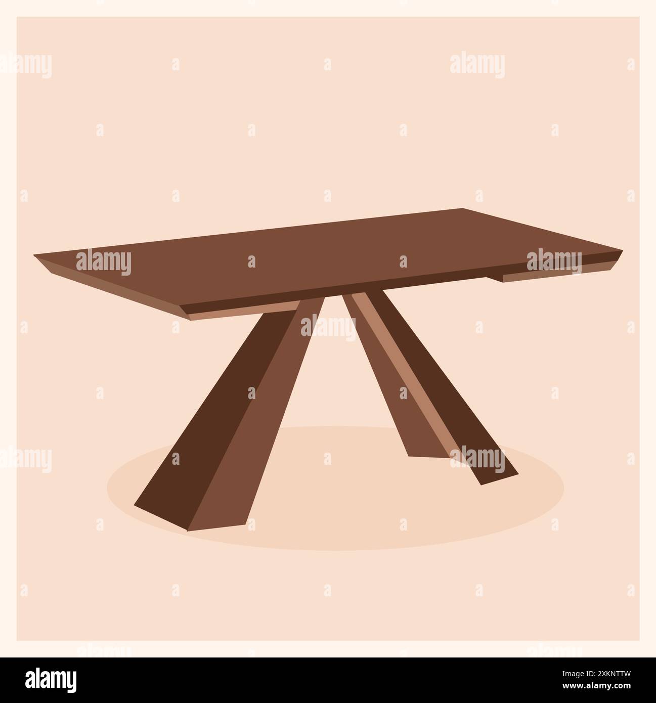 Vector illustration of solid wood table vector Stock Vector Image & Art ...