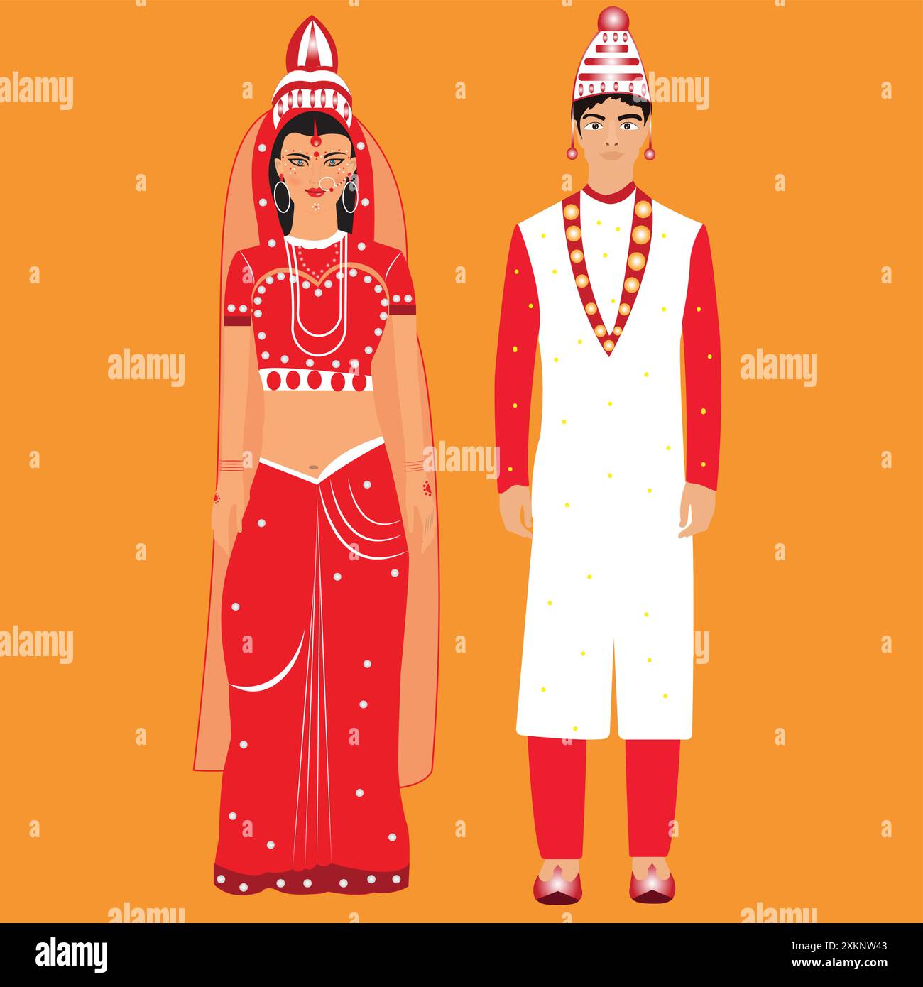 Bengali bride groom Stock Vector Images - Alamy