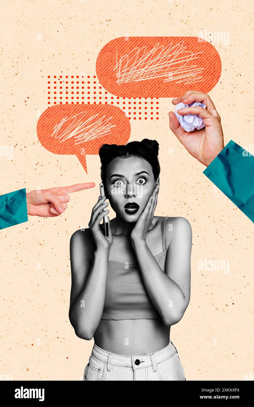 Composite trend artwork sketch image photo collage of young lady omg ...