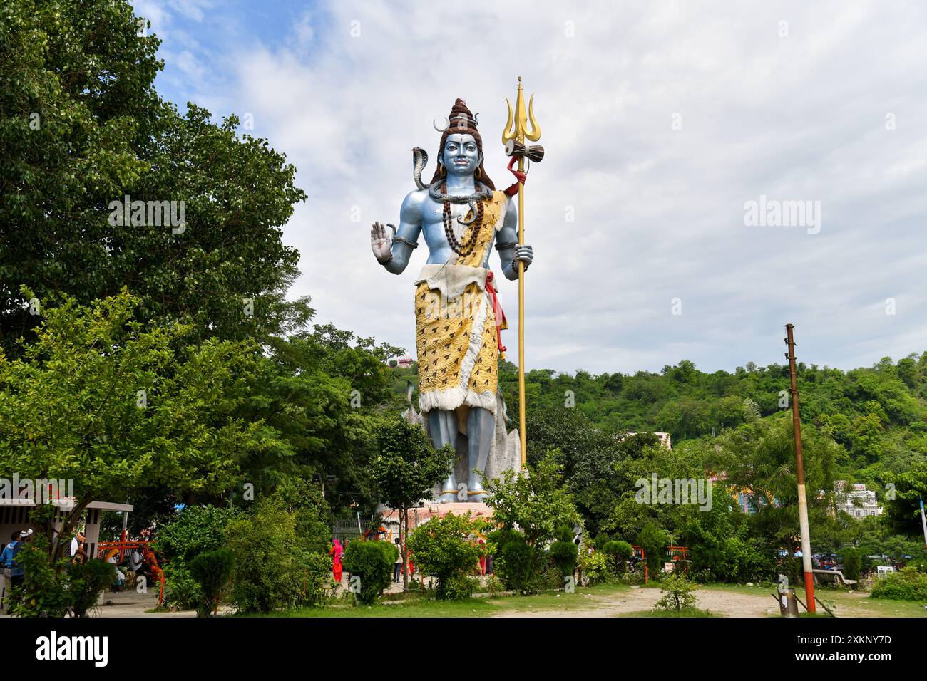 Lord Shiva statue on the banks of the sacred Ganges River in Haridwar ...