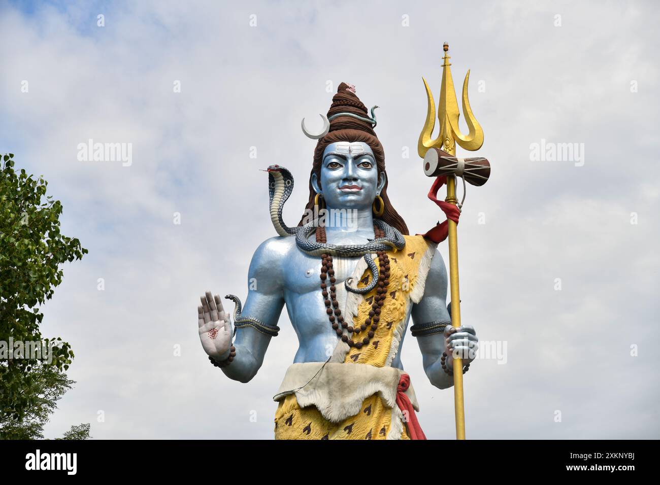Lord Shiva statue on the banks of the sacred Ganges River in Haridwar ...