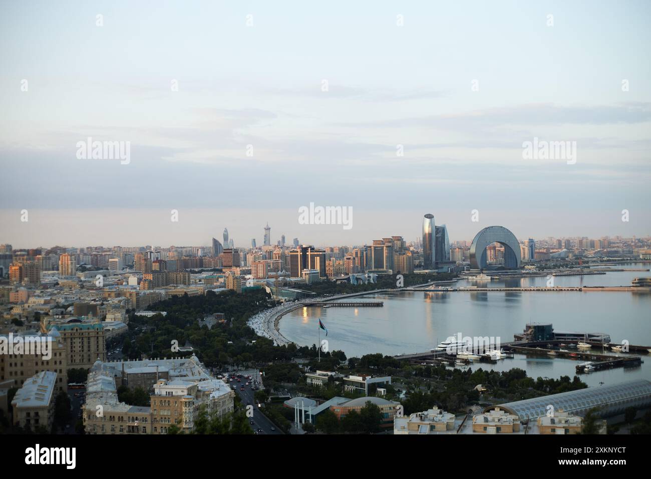 Panoramic view of Baku - the capital of Azerbaijan located by the ...