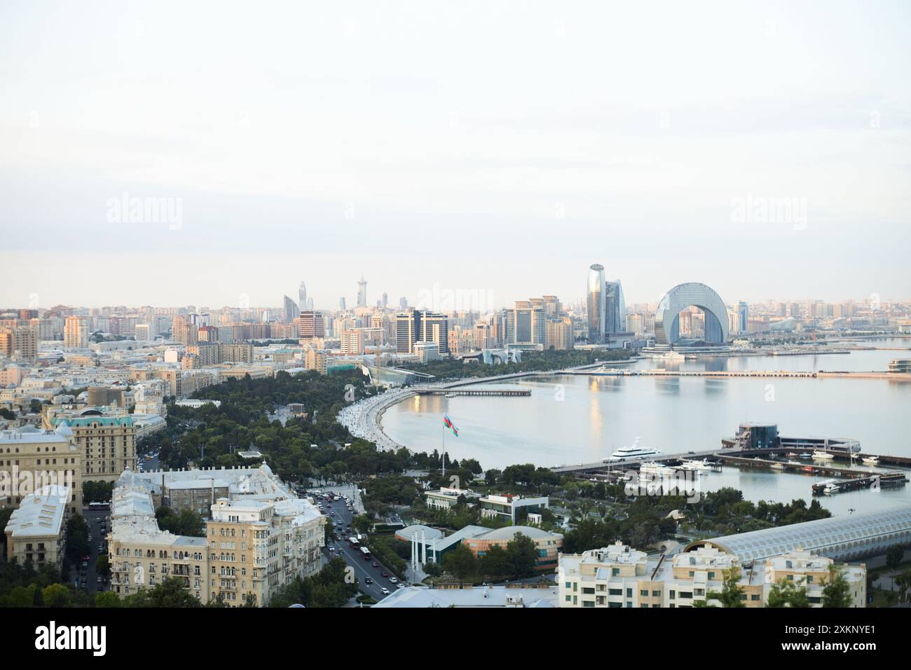 Panoramic view of Baku - the capital of Azerbaijan located by the ...