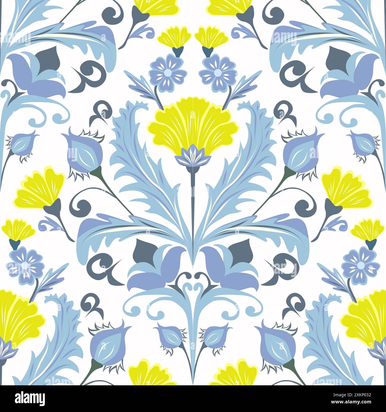Seamless floral vector pattern with thistles, buds and flowers ...