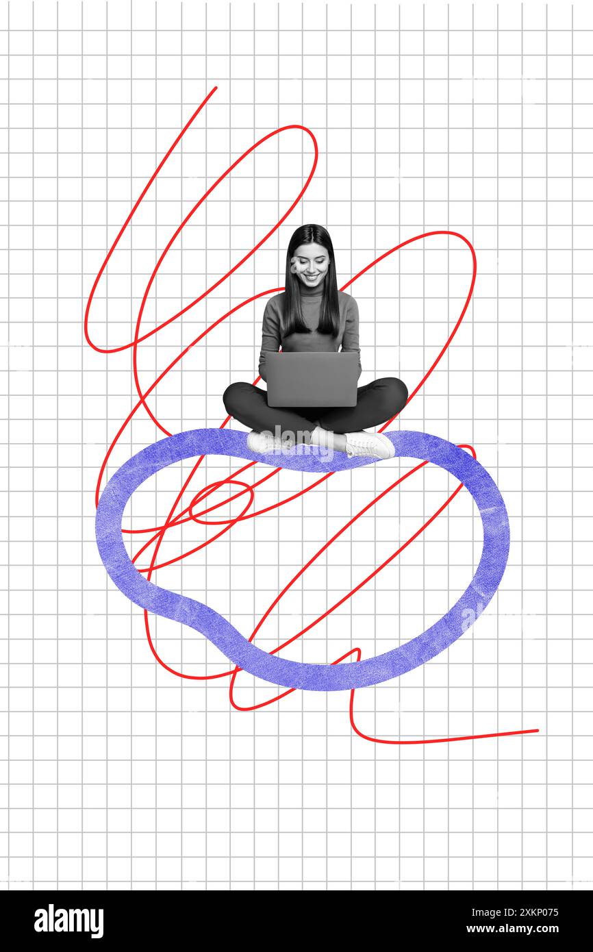 Composite trend artwork sketch photo collage of workspace copybook page ...