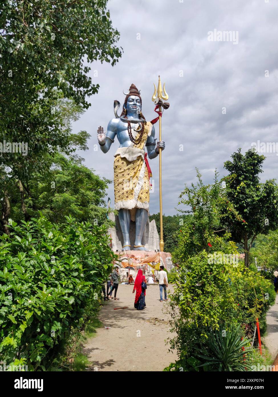 Lord Shiva statue on the banks of the sacred Ganges River in Haridwar ...