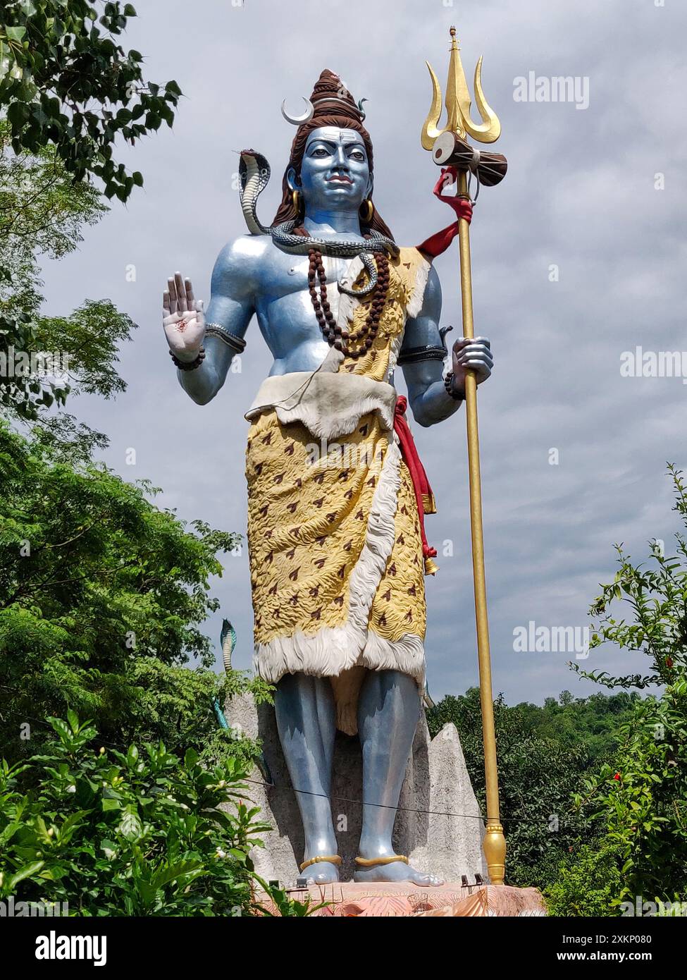 Lord Shiva statue on the banks of the sacred Ganges River in Haridwar ...