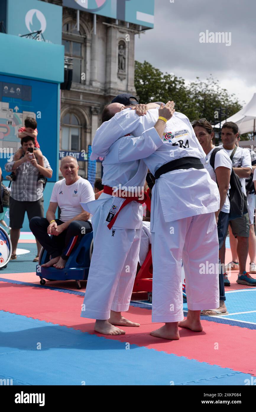 Paris, France - 07 23 2024: Paris city hall. View of the The games ...