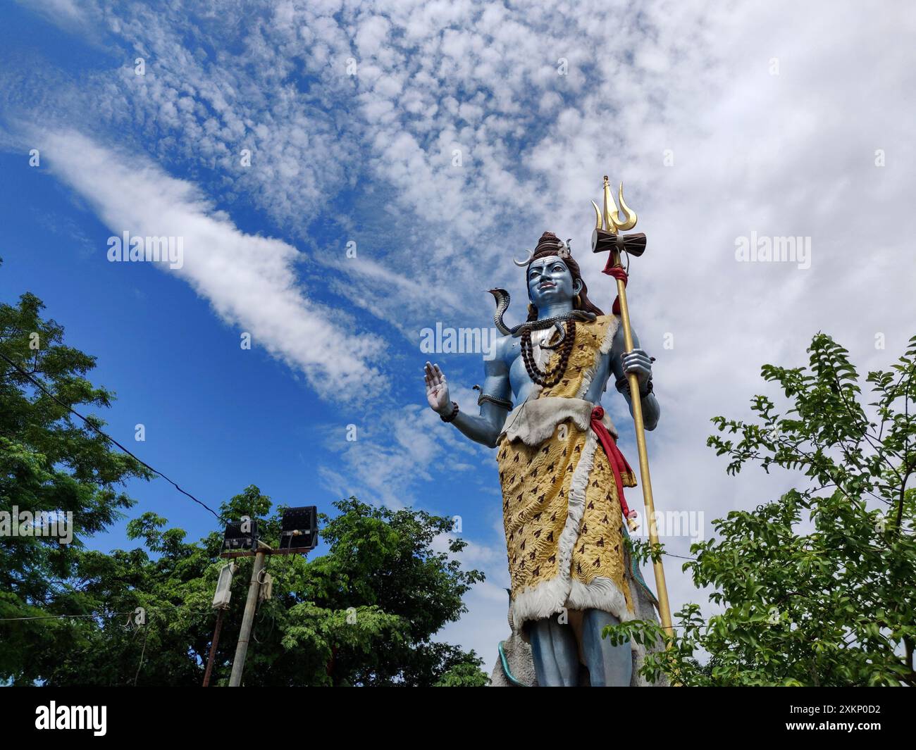 Lord Shiva statue on the banks of the sacred Ganges River in Haridwar ...