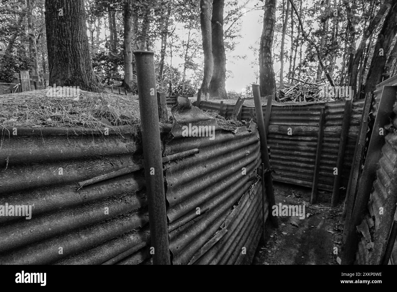 Preserved trenches at the Sanctuary Wood Museum (near Hill 62), just ...