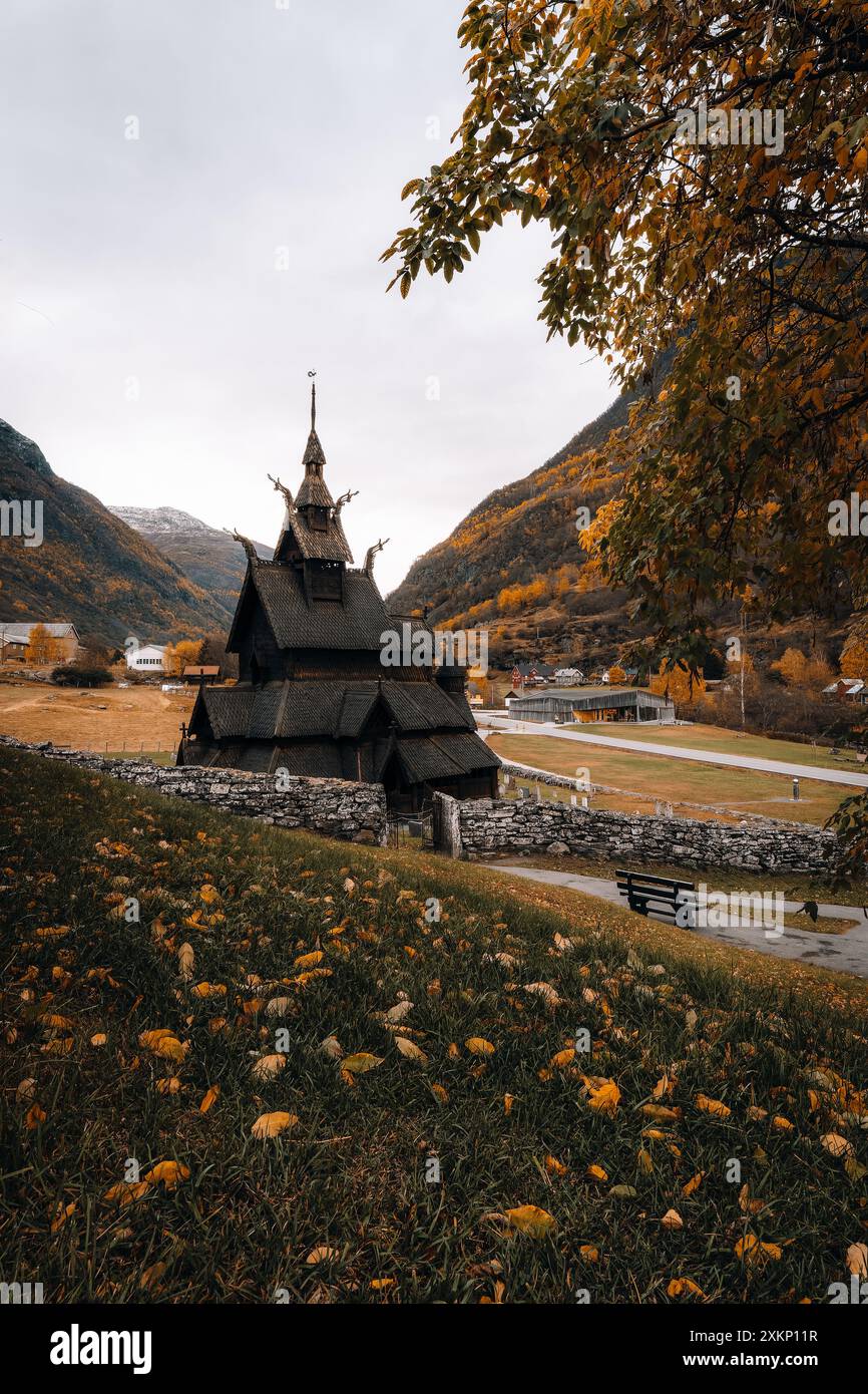 black stave church Borgund wooden church in Norway, Borgund stavkirke ...