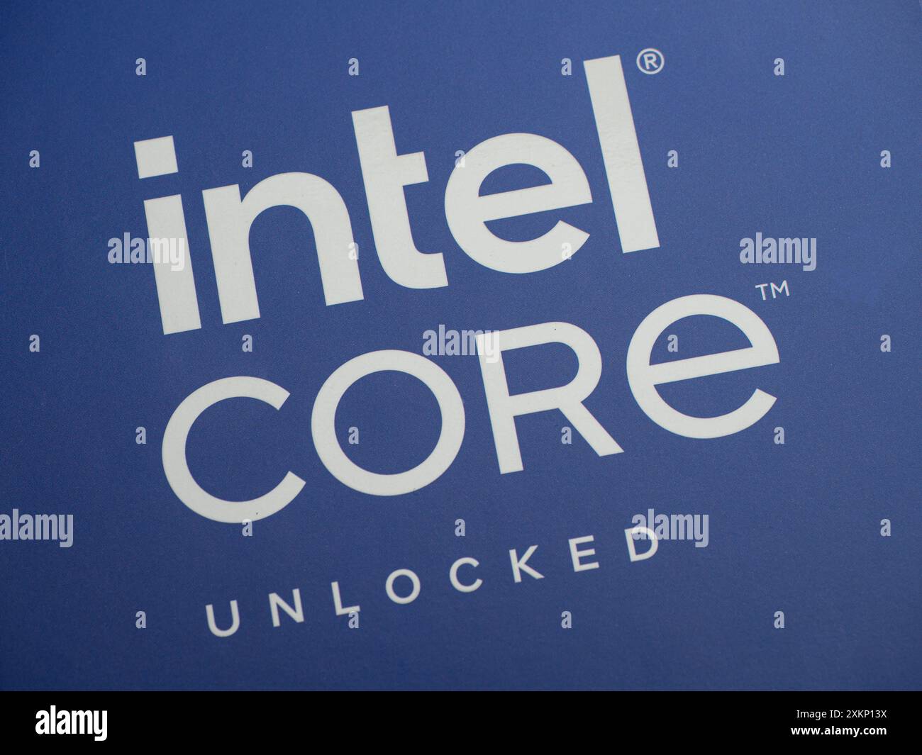 Intel logo on an Intel Core 14th gen i9-14900K processor case Stock ... Intel logo on an Intel Core 14th gen i9-14900K processor case Stock ...