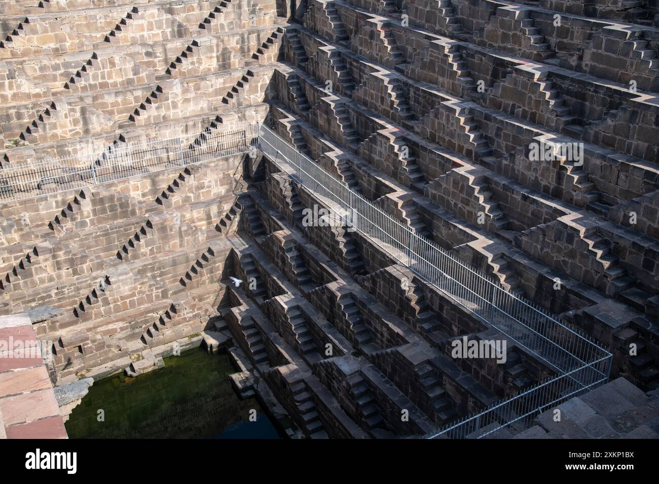 The steps of the Chand Baori Stepwell in Abhaneri, Rajasthan, India ...