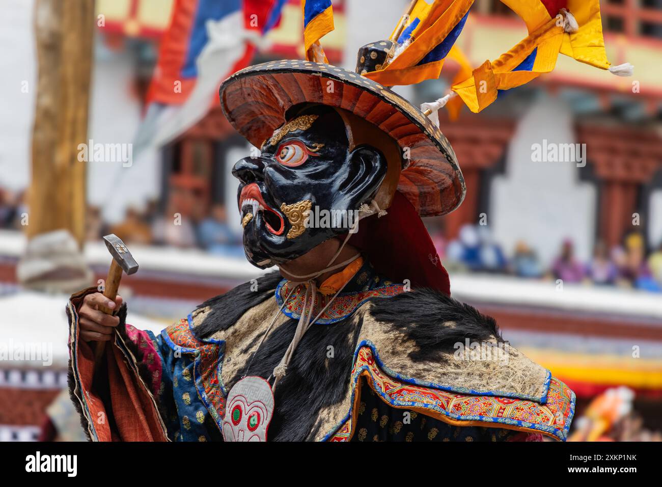 Colorful mask dance also called cham dance being performed at Hemis ...