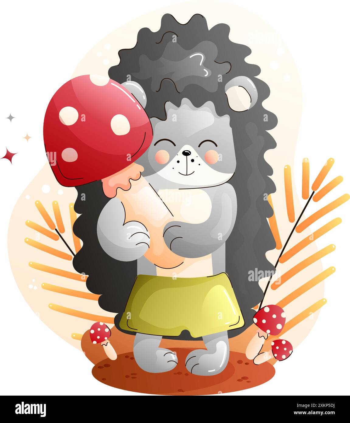 Cute cartoon red mushroom Stock Vector Images - Alamy