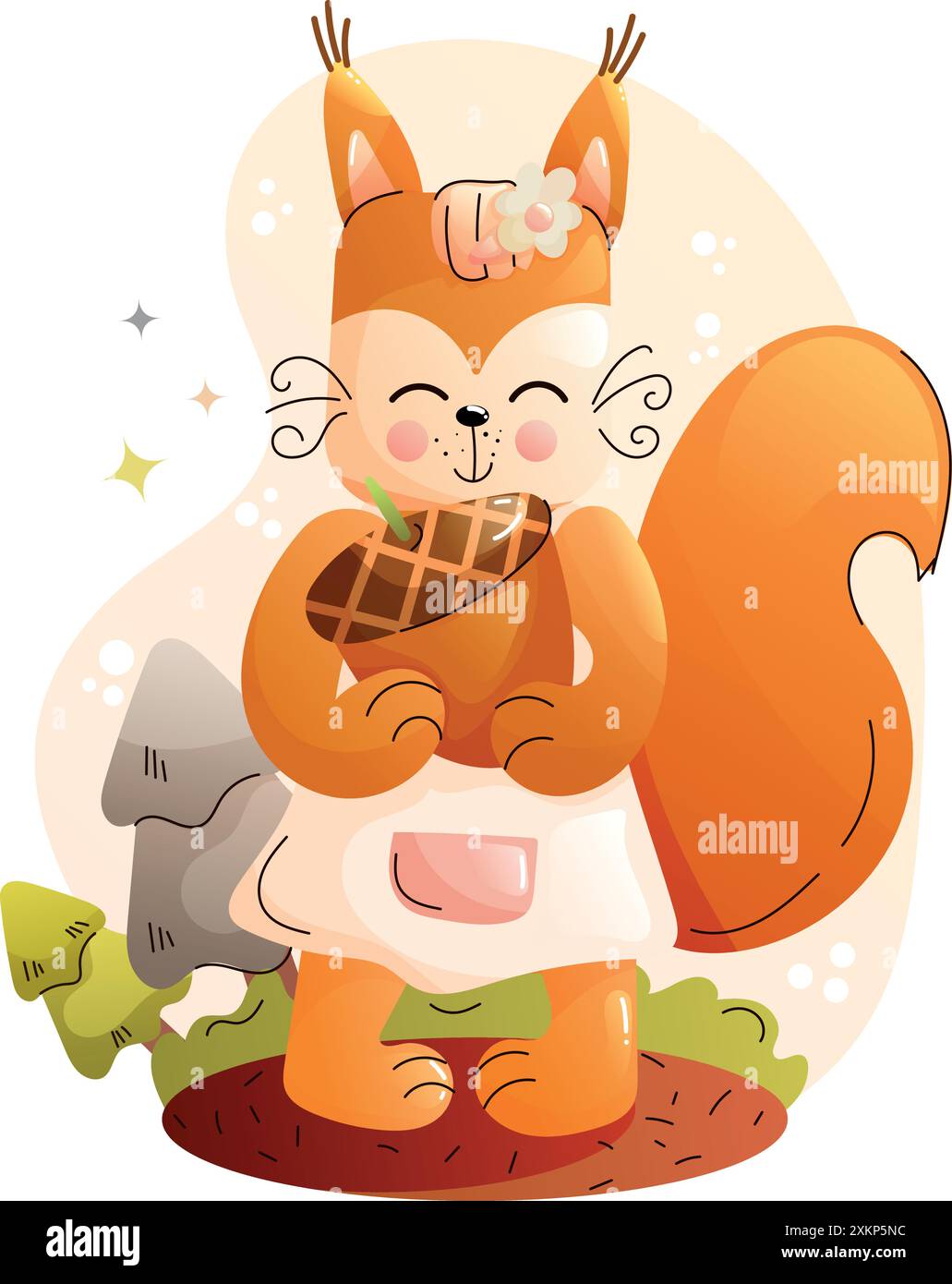 Children cute poster with cartoon squirrel Stock Vector Image & Art - Alamy