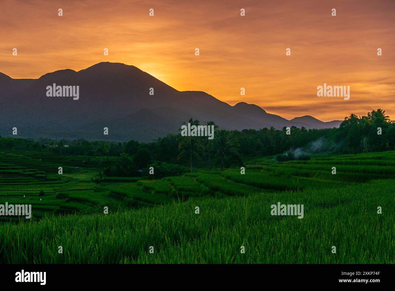 Indonesia's extraordinary natural scenery. sunny morning sunrise view ...