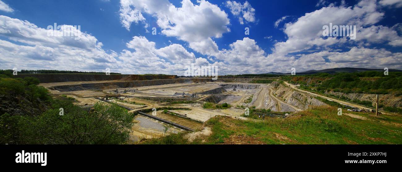 Felswerke quarry overview showing expansive open-pit mining operations ...