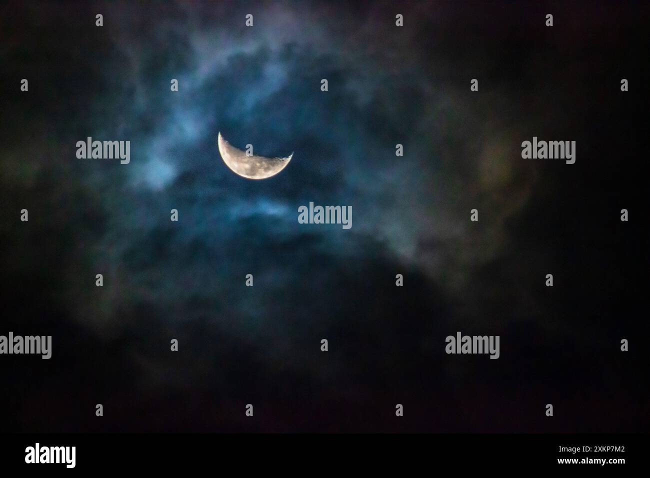 beautiful moon in june with clouds and attractive abstract colors Stock ...
