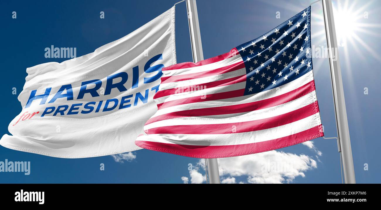 Kamala Harris 2024 presidential campaign logo flag Stock Photo - Alamy
