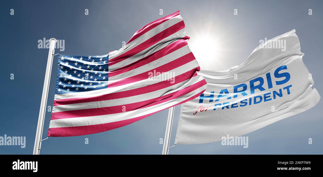Kamala Harris 2024 presidential campaign logo flag Stock Photo - Alamy