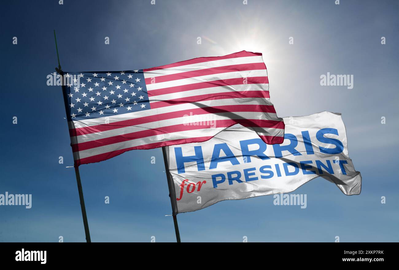 Kamala Harris 2024 presidential campaign logo flag Stock Photo - Alamy