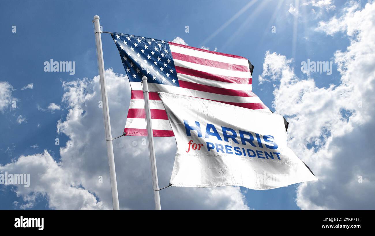 Kamala Harris 2024 presidential campaign logo flag Stock Photo - Alamy