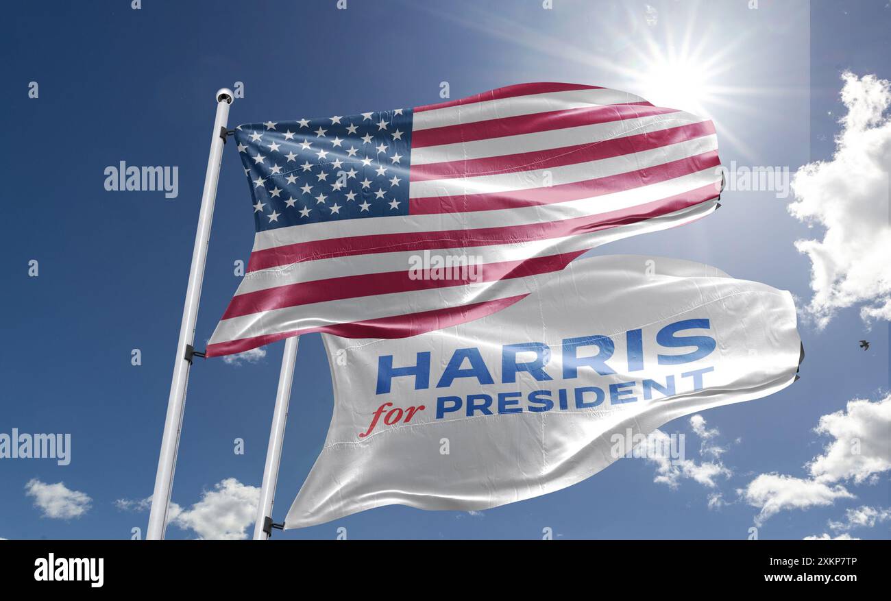 Kamala Harris 2024 presidential campaign logo flag Stock Photo - Alamy