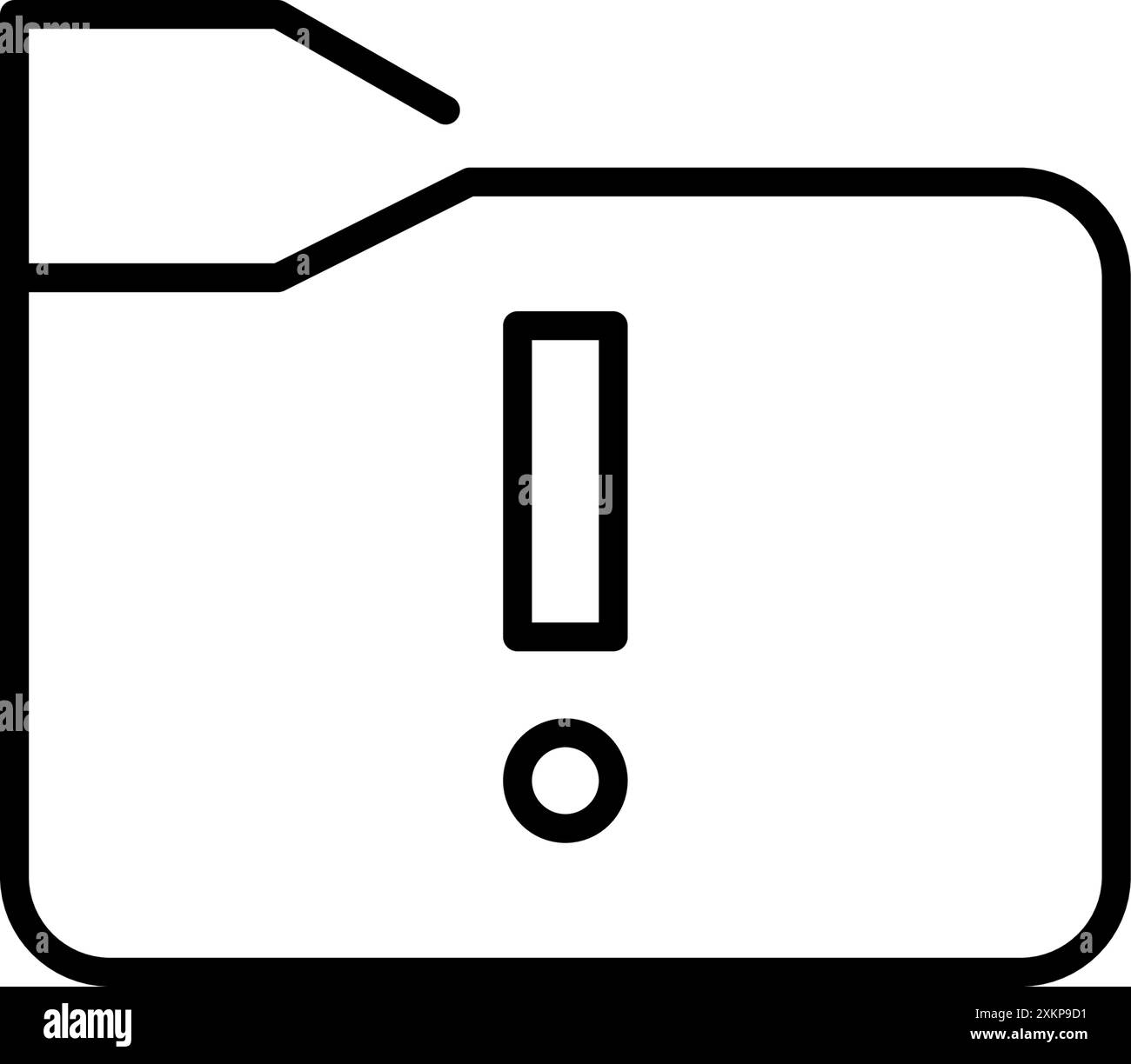 Important folder alert. Exclamation mark for security warning. Pixel ...