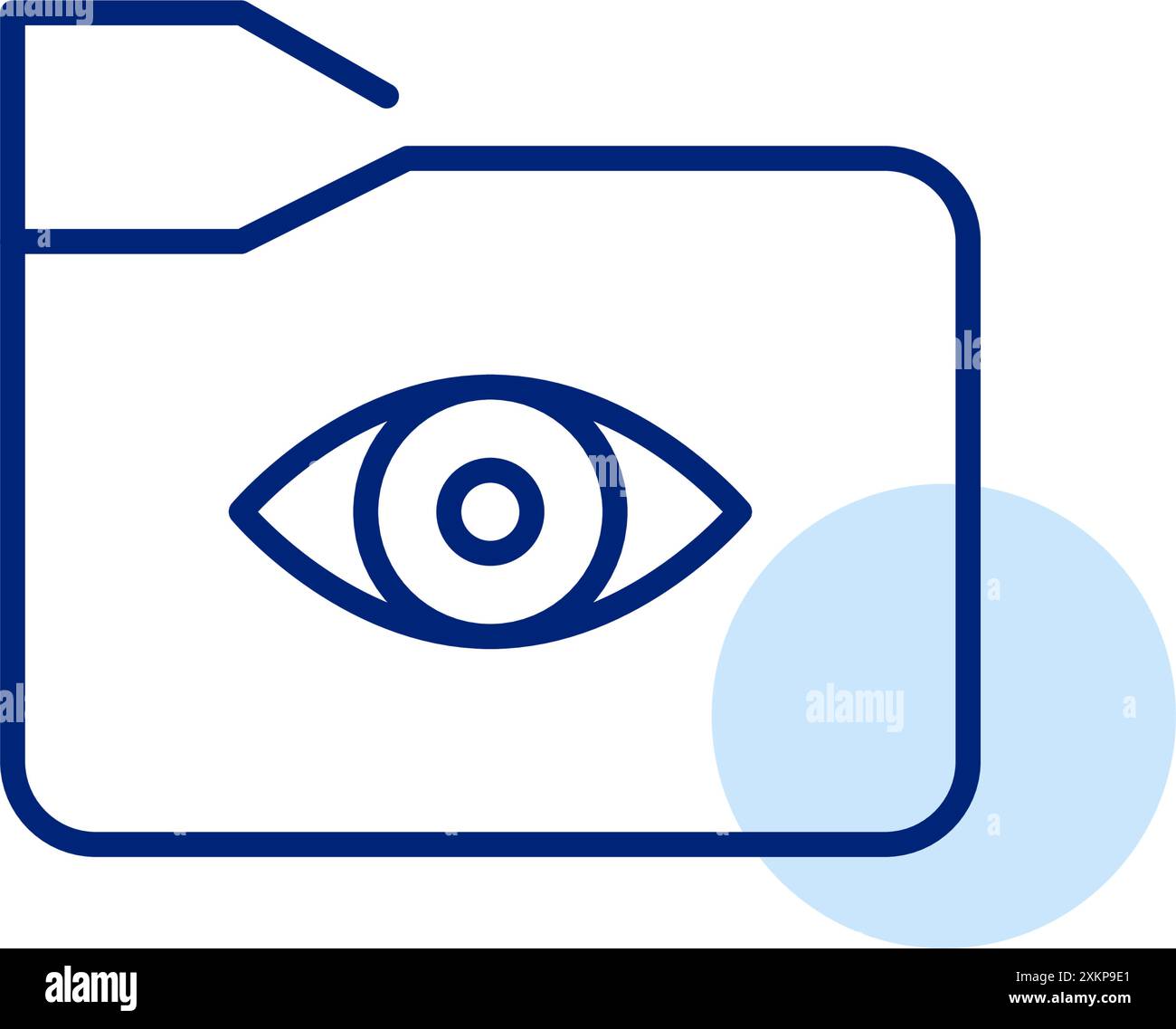 Folder and eye. File visibility, document examination. Pixel perfect ...