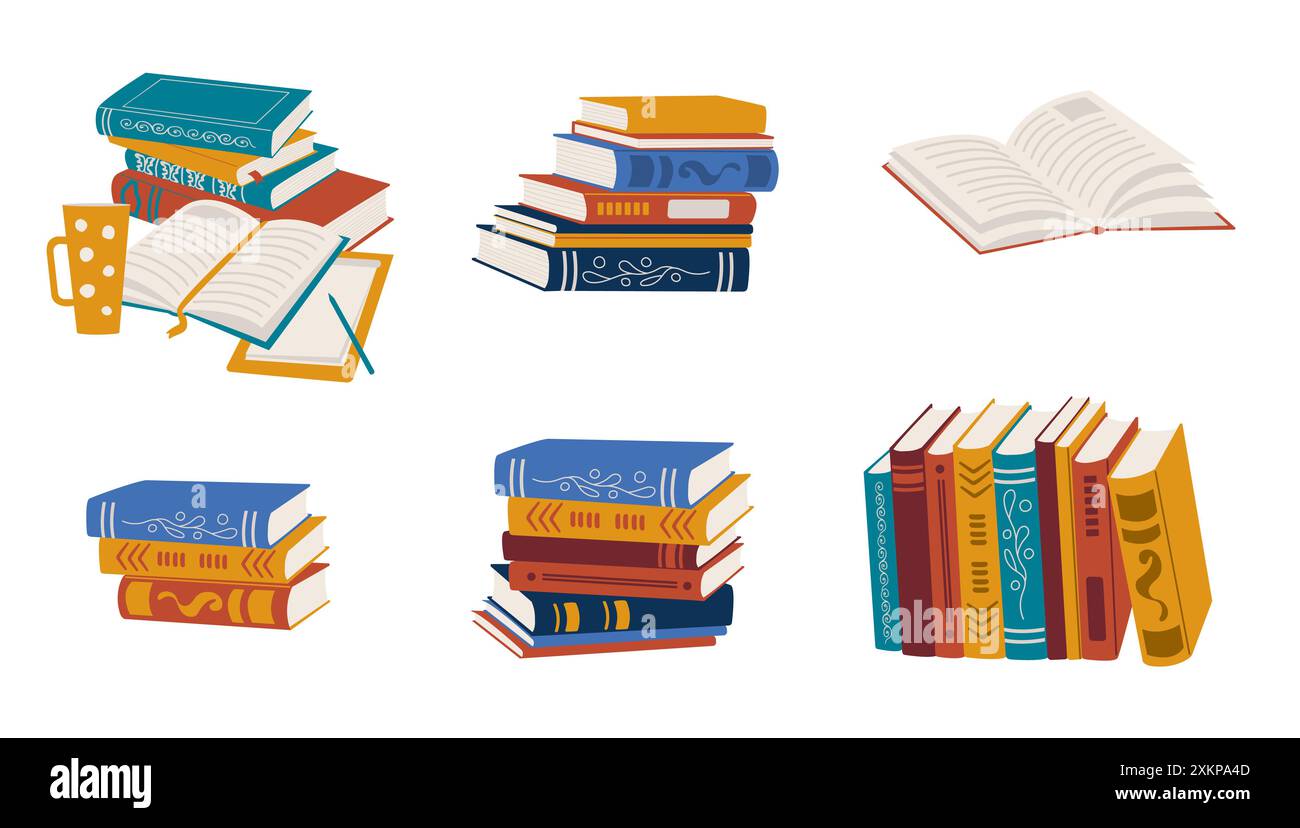 Stack of books for reading, pile of textbooks for education, books row ...