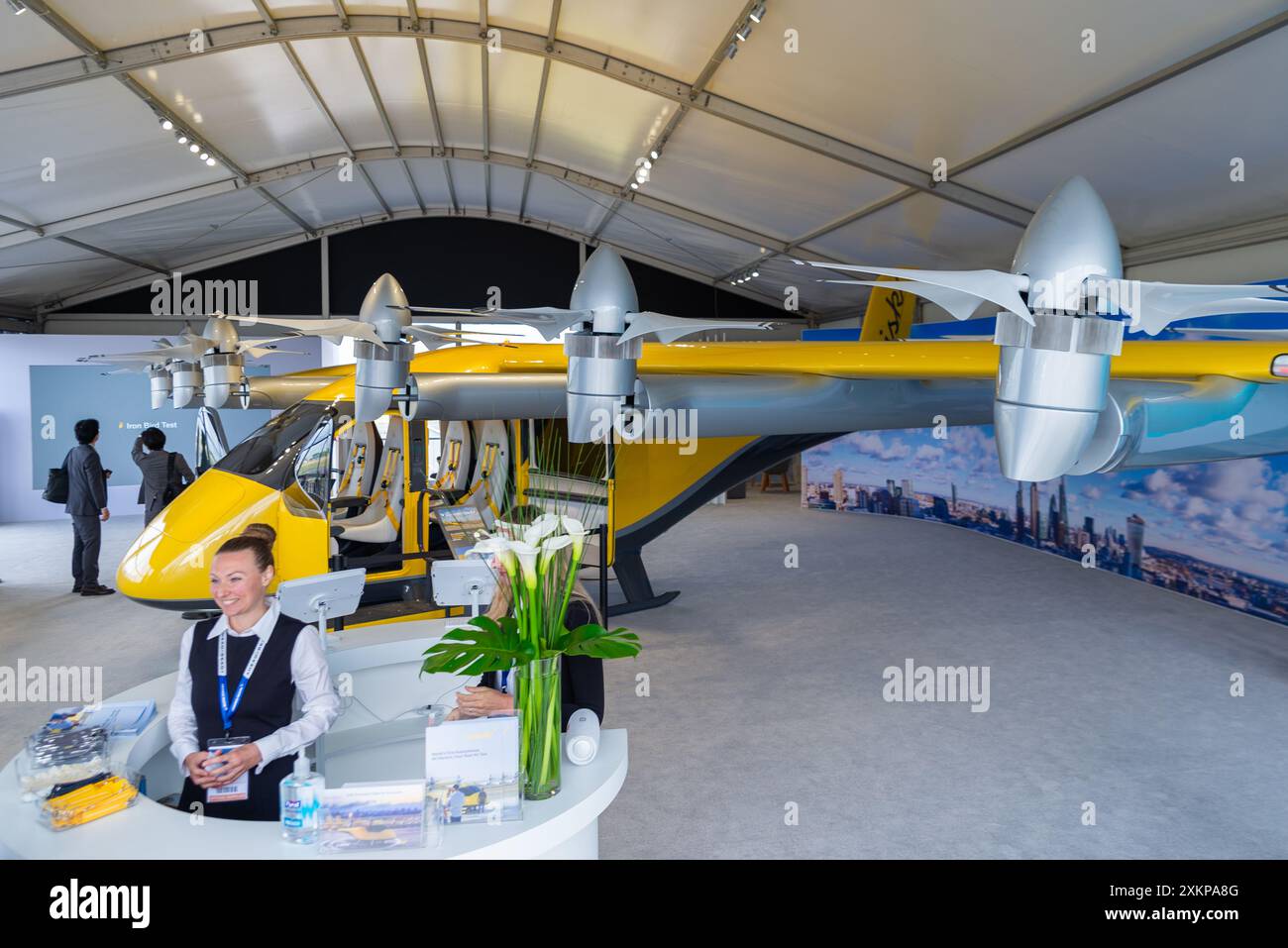 Wisk, autonomous electric air taxi on display inside a chalet at the ...