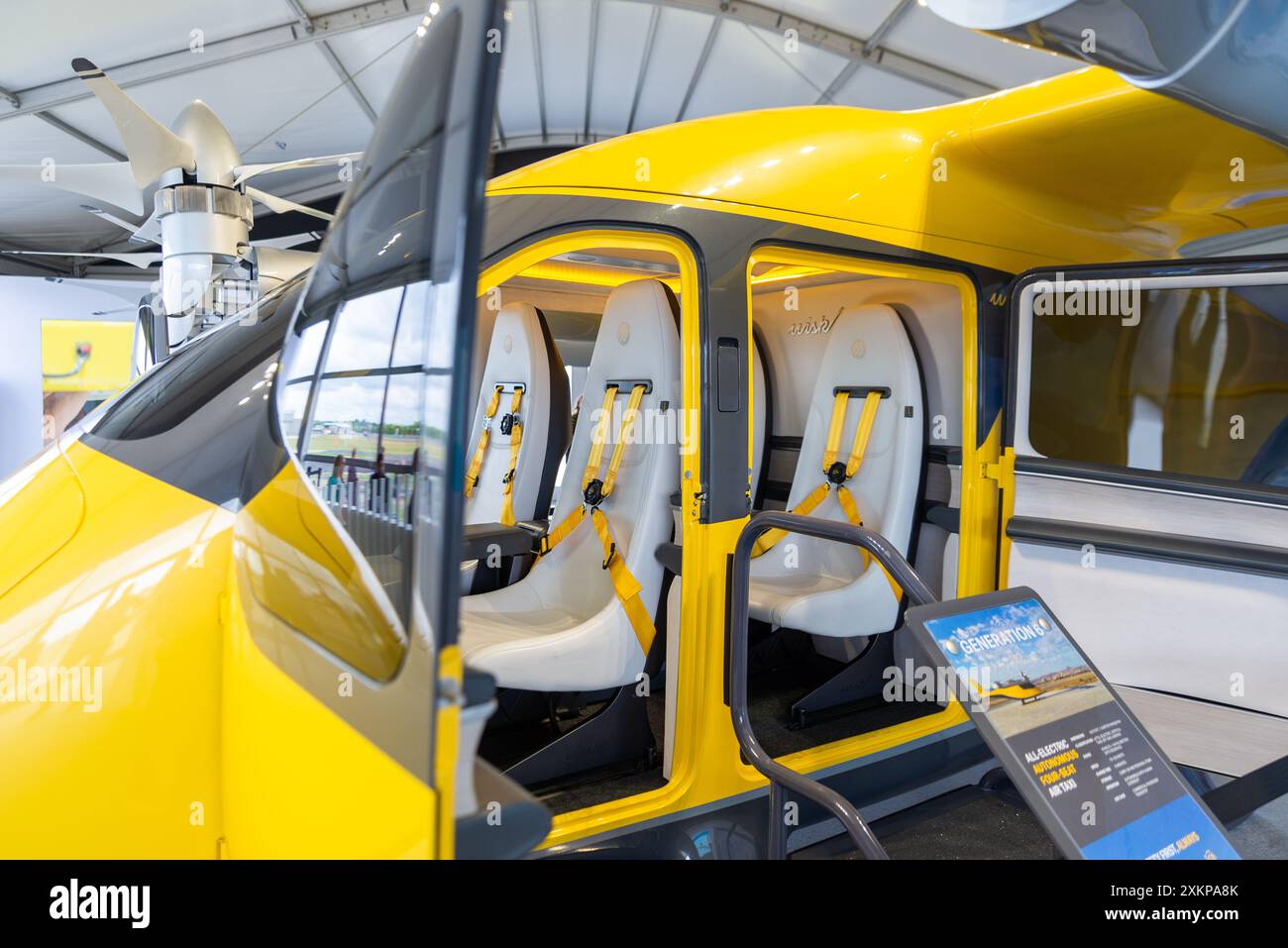 Wisk, autonomous electric air taxi on display inside a chalet at the ...