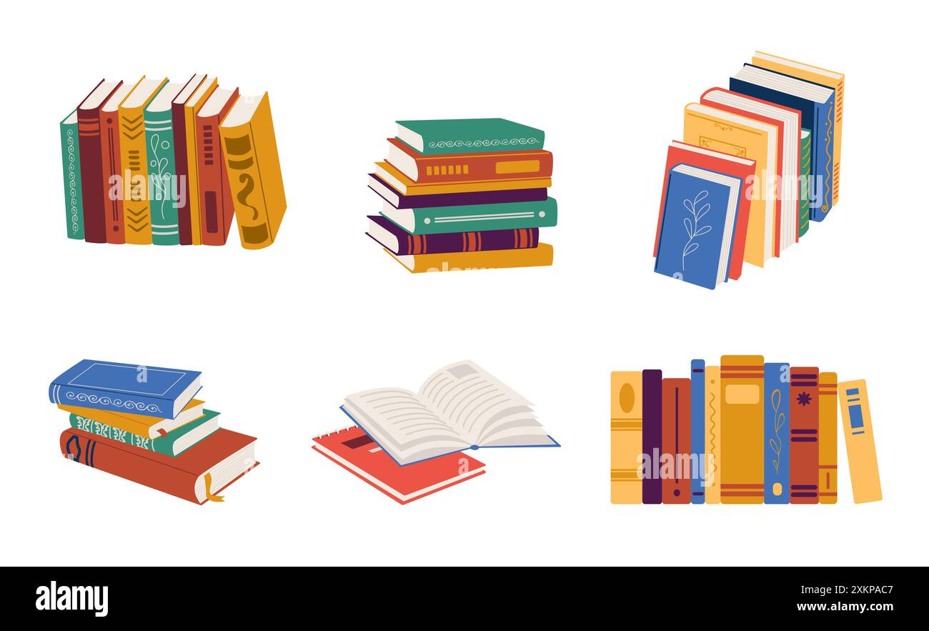 Stack of books for reading, pile of textbooks for education, books row ...