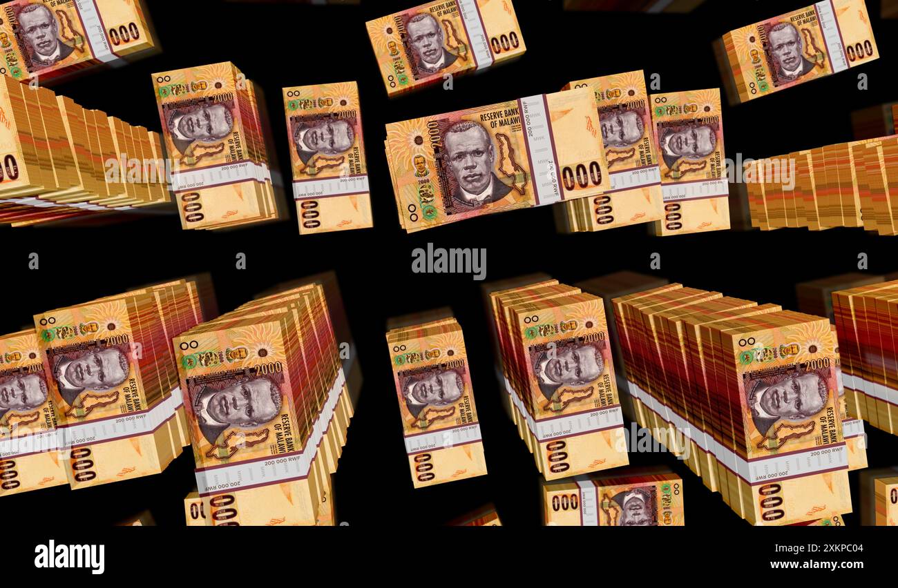 Malawi money Malawian kwachas money pack 3d illustration. 2000 MWK ...