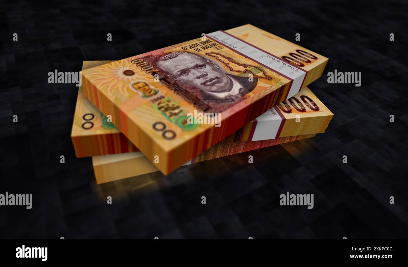 Malawi money Malawian kwachas money pack 3d illustration. 2000 MWK ...