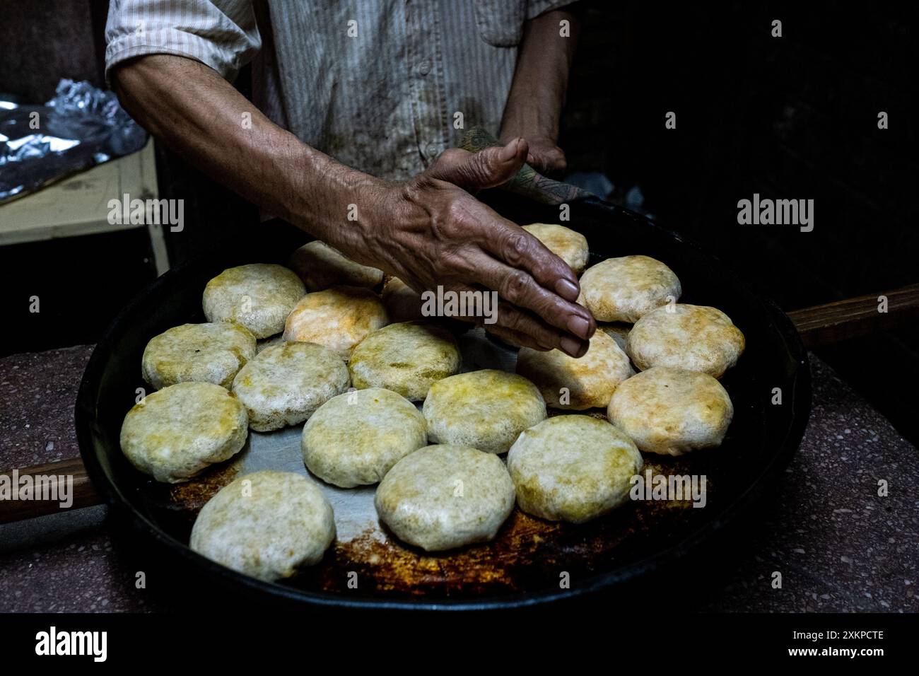 Baking pastilla, a traditional dish from North Africa, in the oven at ...