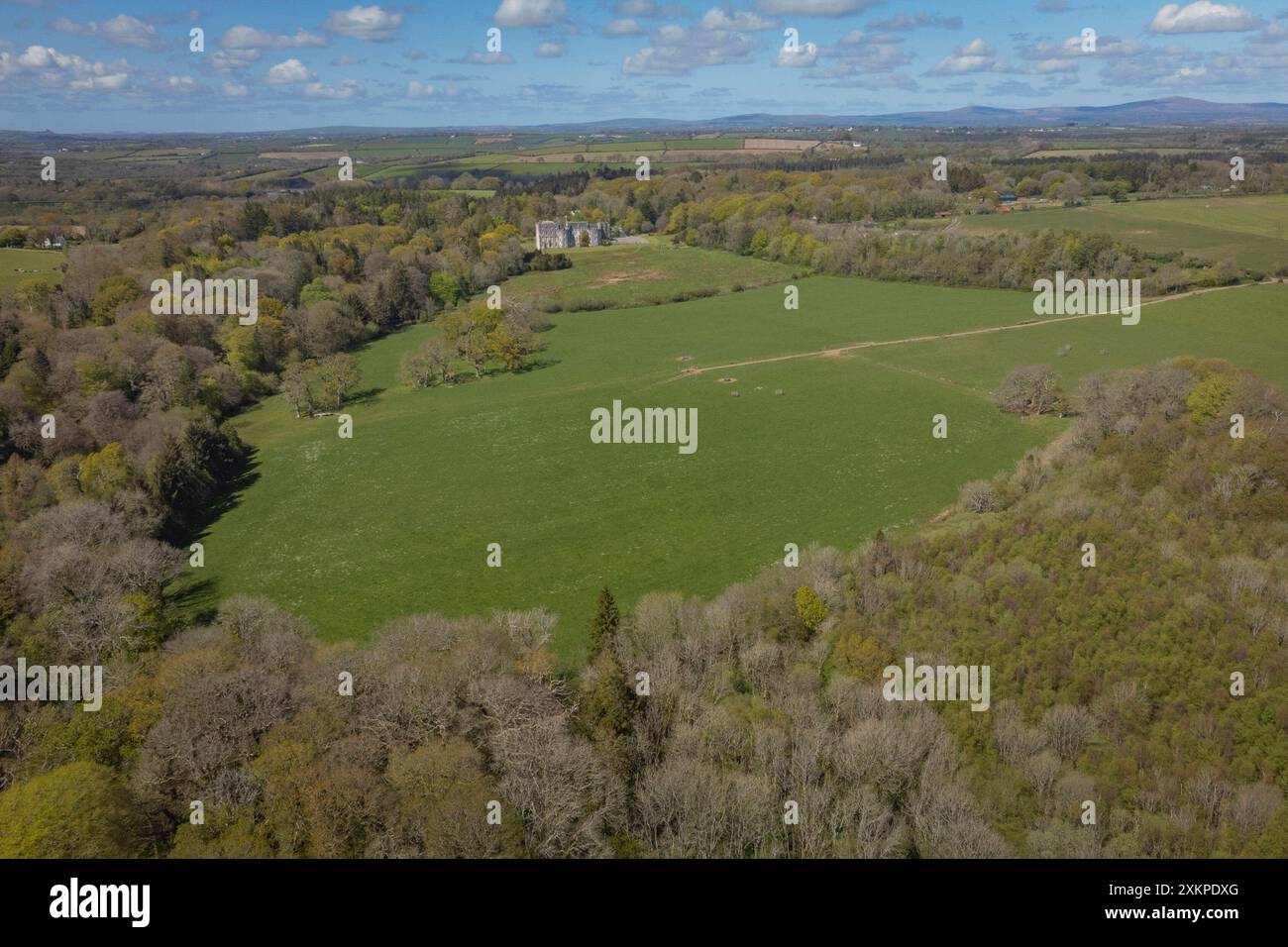 Aerial view, Picton Castle, Castell Pictwn, The Rhos, Uzmaston ...