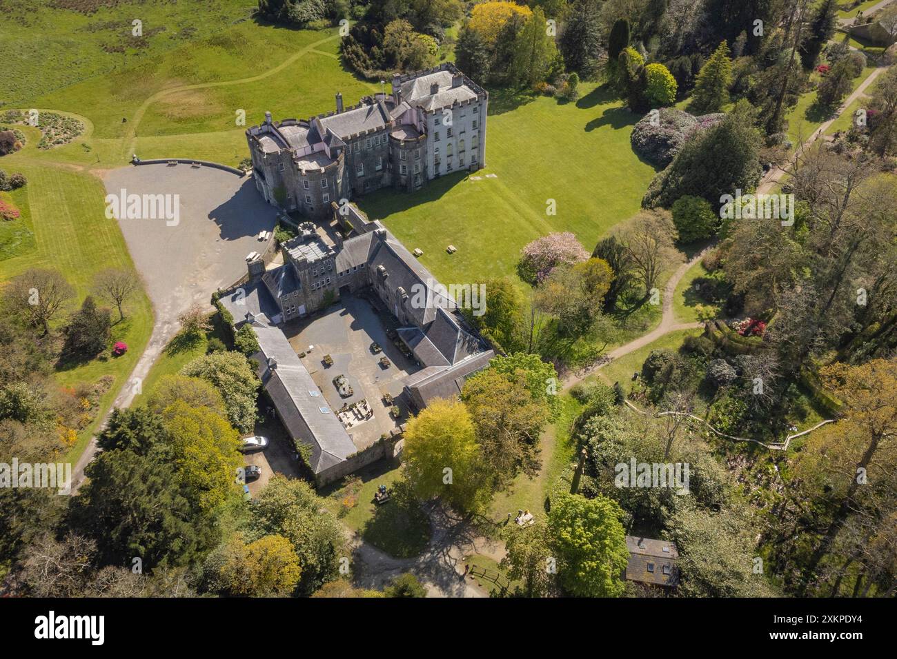 Aerial view, Picton Castle, Castell Pictwn, The Rhos, Uzmaston ...