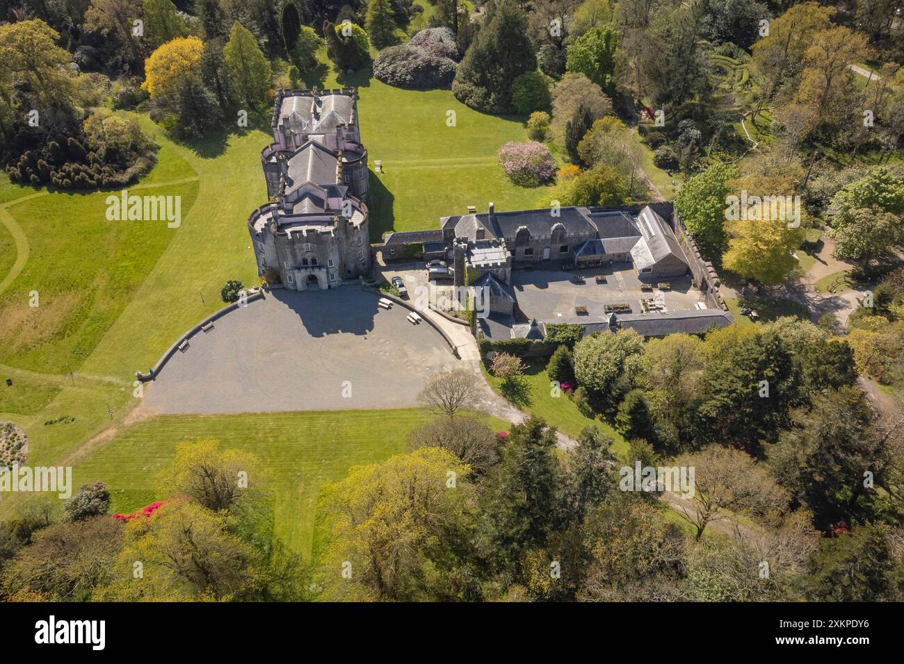 Aerial view, Picton Castle, Castell Pictwn, The Rhos, Uzmaston ...