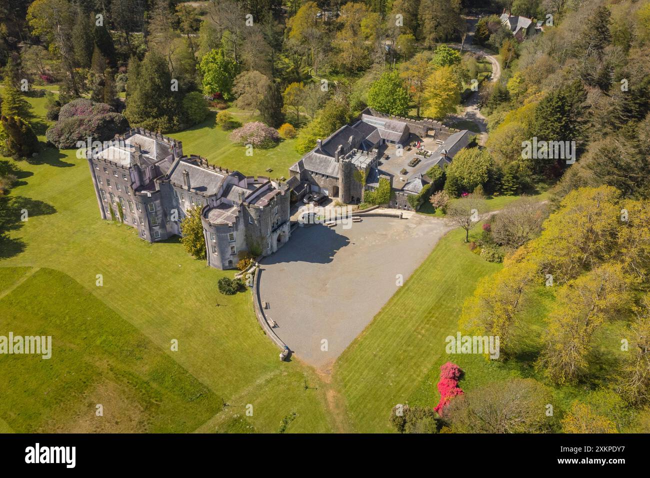 Aerial view, Picton Castle, Castell Pictwn, The Rhos, Uzmaston ...