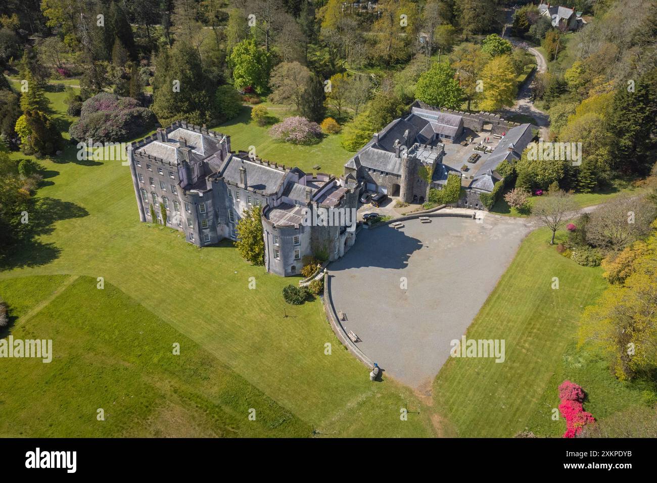 Aerial view, Picton Castle, Castell Pictwn, The Rhos, Uzmaston ...