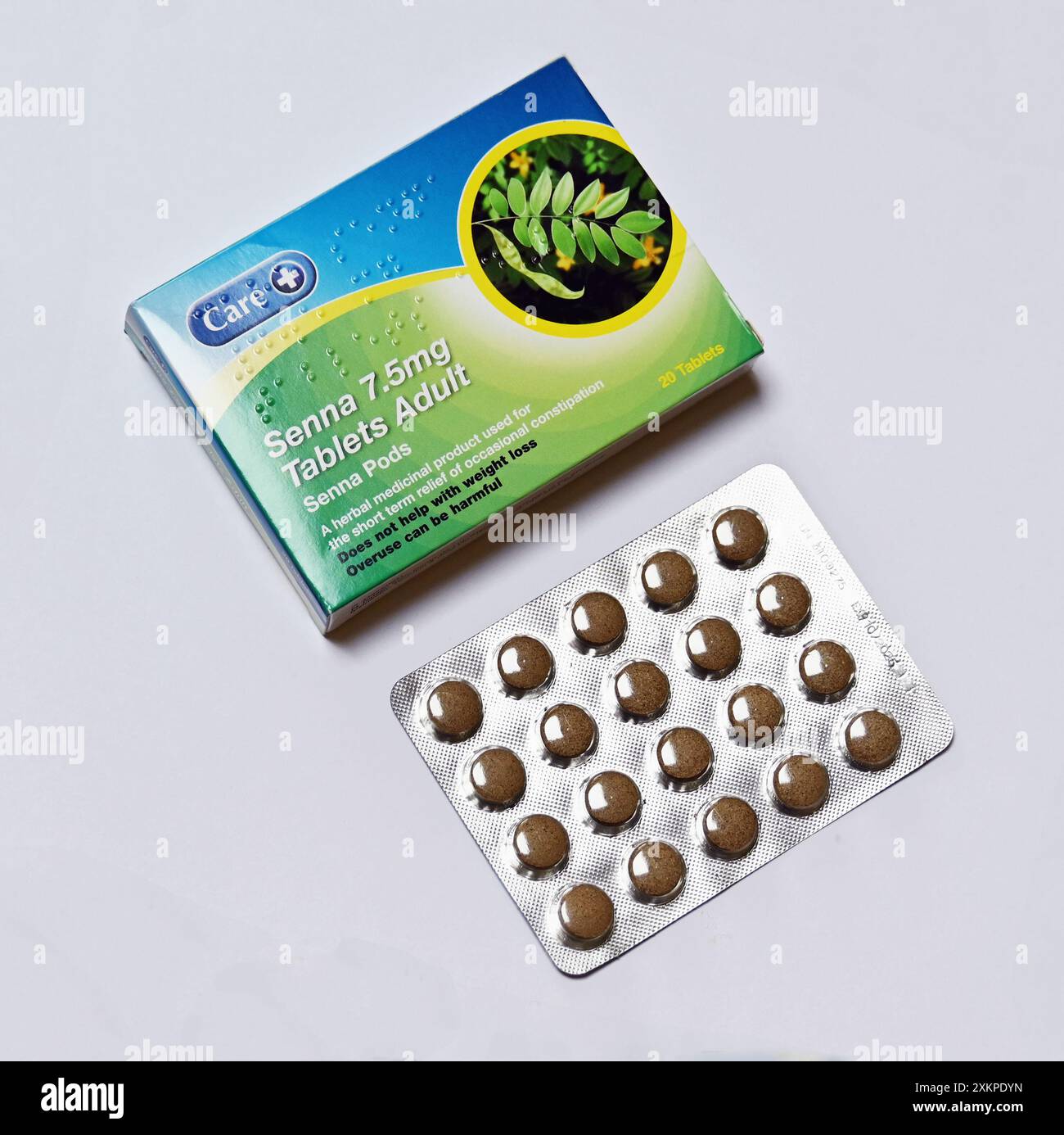 Pack of Care Senna 7.5mg Tablets Adult. Senna Pods. 20 Tablets Stock ...