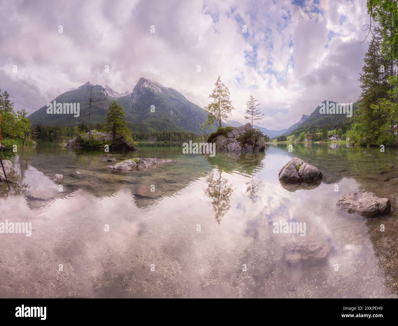 View of Hintersee lake in Berchtesgaden National Park Bavarian Alps ...