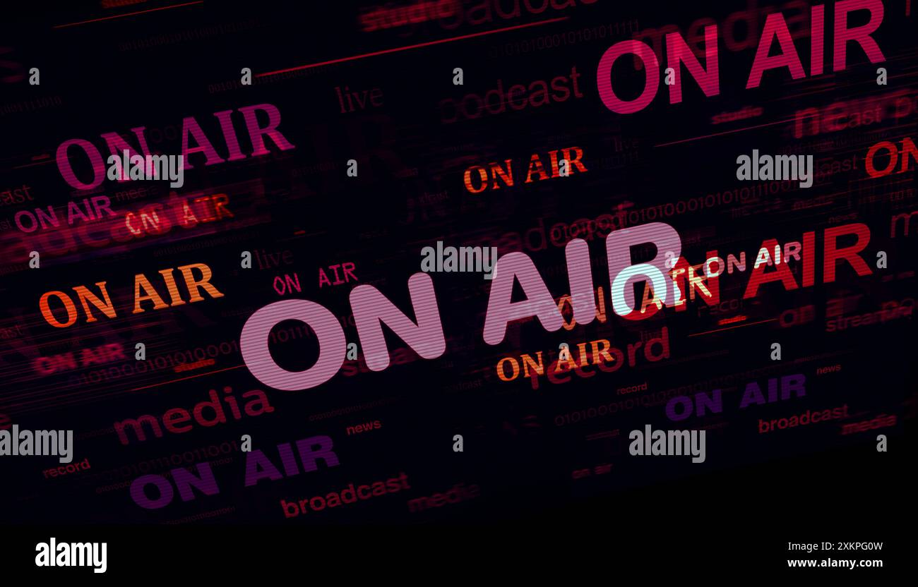 On air media live broadcasting symbol technology concept. Abstract sign ...