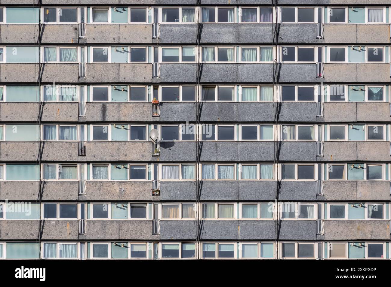 Facade of a council housing tower block Lulworth House on the Agar ...